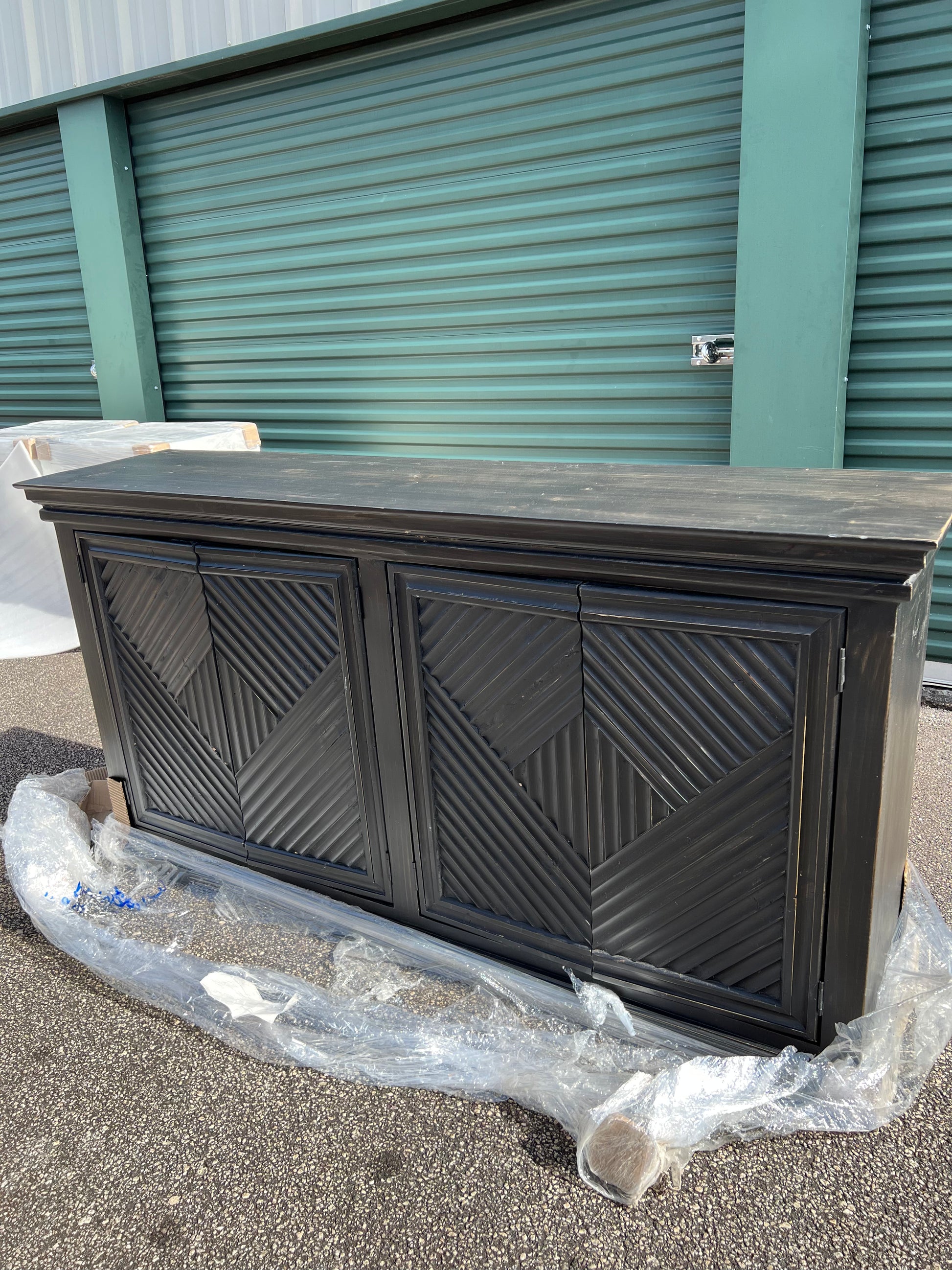 Emma Sideboard 4 Door Black Console | Mango Wood – Newnan Mercantile